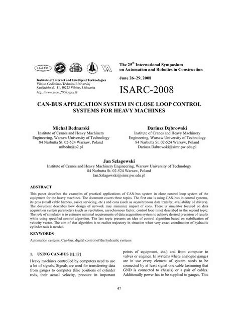 Pdf Can Bus Application System In Close Loop Control … · 47 Can Bus Application System In