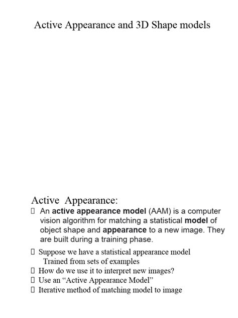 active appearance and 3d shape pdf
