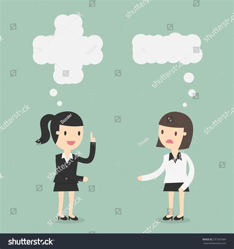 Positive Negative Thinking Business Concept Cartoon Stock Vector