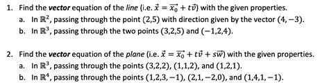 Solved Find The Vector Equation Of The Line I E X X Tv Chegg Com