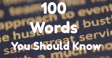 100 Words You Should Know Word Counter Blog