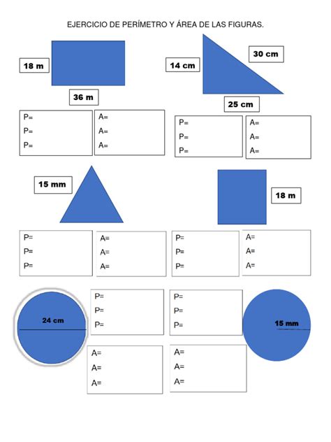 Ejercicio De Perímetros Y Áreas Pdf