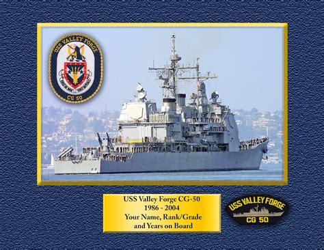 Uss Valley Forge Cg 50 Custom Personalized 85 X 11 Print Of Us Navy