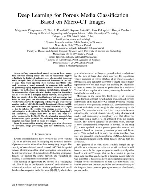 Pdf Deep Learning For Porous Media Classification Based On Micro Ct Images