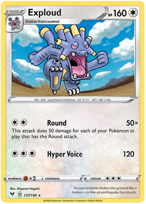 Exploud Vivid Voltage 137 Pokemon Card