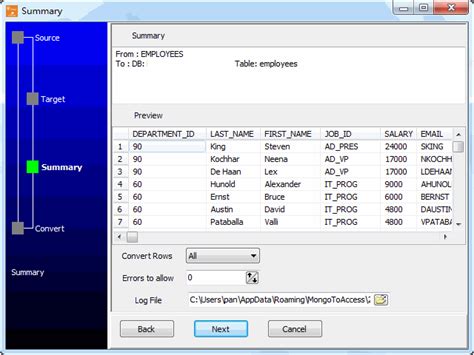 Import Data From Mongodb To Access Collection To Table