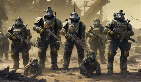 Enclave Soldiers Assemble In Post Apocalyptic Wasteland Ai Wallpapers