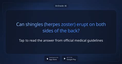 Can Shingles Herpes Zoster Erupt On Both Sides Of The Back