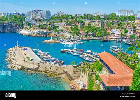 Antalya Turkey May 12 2017 The Cliffs Around The Old Marina In