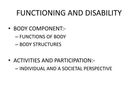 International Classification Of Functioning Disability And Health Ppt Free Download