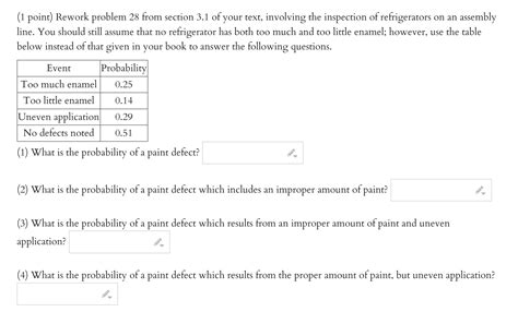 solved 1 point rework problem 28 from section 3 1 of your