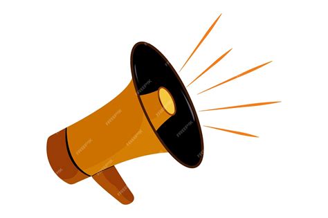 premium vector orange and black megaphone with sound waves representing communication and