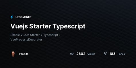 Vuejs Starter Typescript Stackblitz