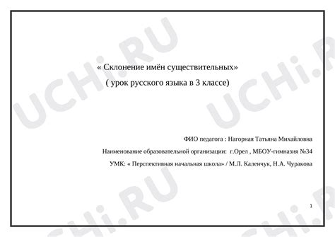 🟥 Заметки для презентации №11 по теме “Конспект урока русского языка Склонение имен
