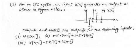 Solved 3 For An Lti System An Input X N Genora