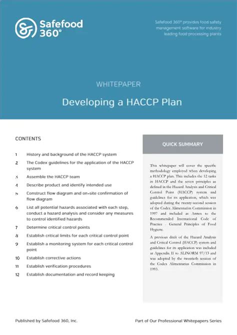 Developing A Haccp Plan Docslib