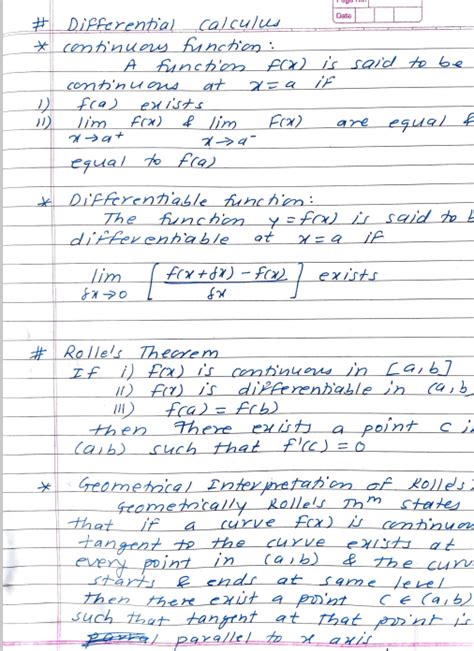 Differential Calculus And Fourier Series Notes Pdf Shop Handwritten Notes Shn