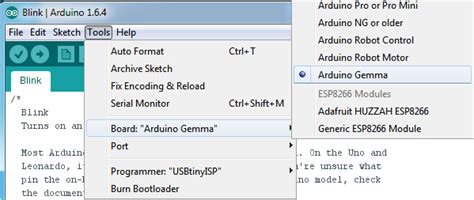Setting Up With Arduino Ide Introducing Gemma Adafruit Learning System
