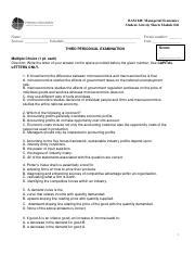 Copy Of SAS 26 BAM040 Third Periodical Exam Pdf BAM 040 Managerial Economics Babe
