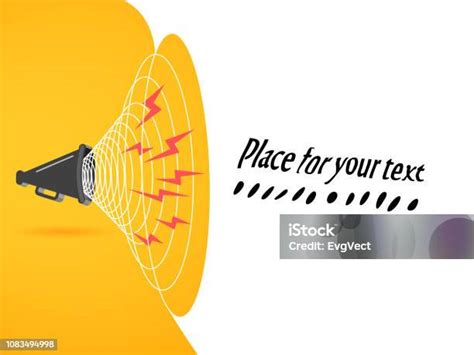 3d 확성기 Hailer 차례 큰 소리로 이야기 할인 광고의 개념입니다 음파 전달 됩니다 텍스트 위한 공간 벡터 일러스트입니다 기포에 대한 스톡 벡터 아트 및 기타 이미지