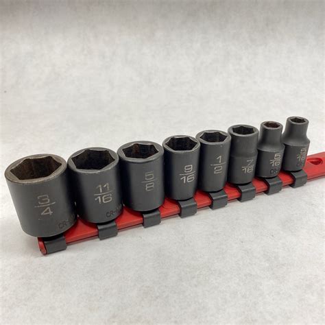 Matco Tools 8pc 3 8 Drive 6 Point Shallow Sae Impact Socket Set 5 16” 3 4” Shop Tool