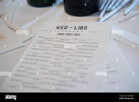 Wedding Mad Libs Game At Reception Table Interactive Activity For