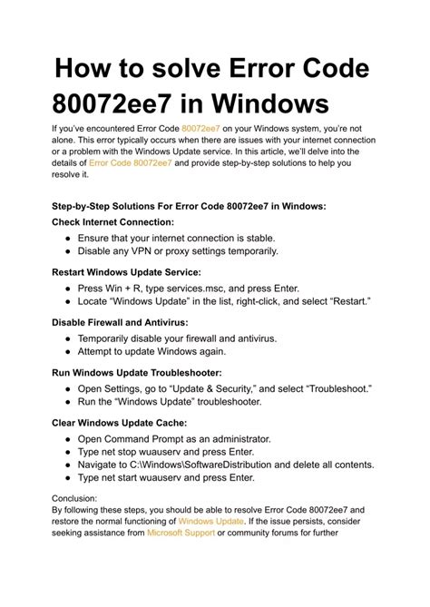PPT How To Solve Error Code 80072ee7 In Windows PowerPoint