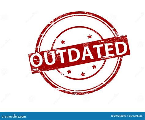 Outdated Red Rubber Stamp Isolated On White Vector Illustration