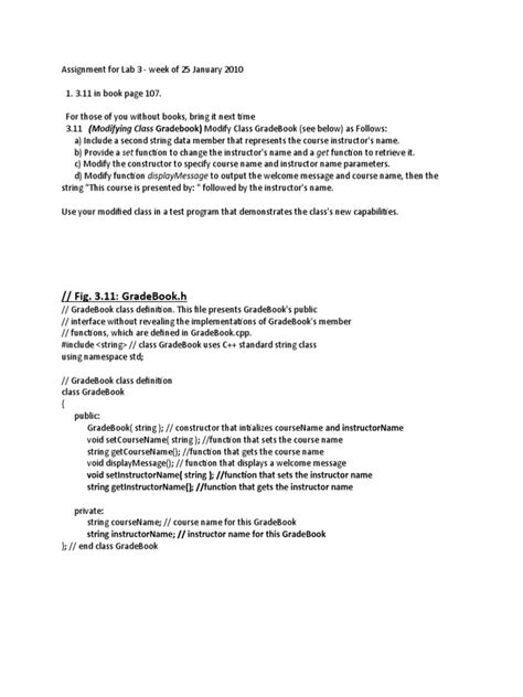 C Gradebook Class Assignment Pdf Class Computer Programming Subroutine