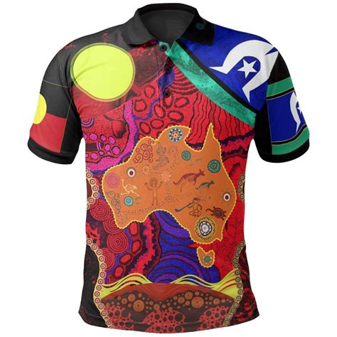 Naidoc Polo Aboriginal Red Dot Patterns Naidoc Week Polo Shirt In