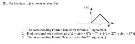 Solved Q For The Signal X T Shown As Then Find The Chegg Com
