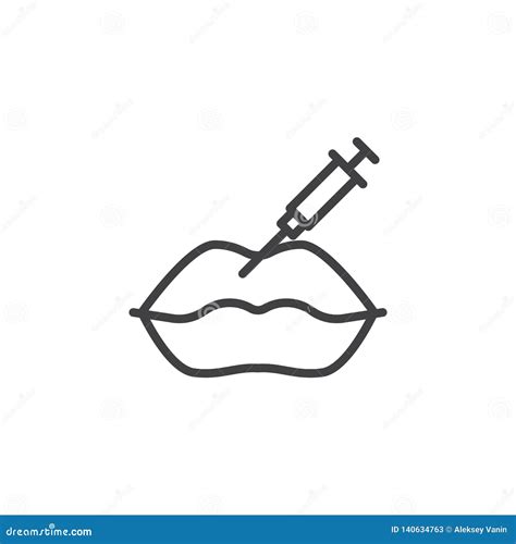 Lips Botox Line Icon Stock Vector Illustration Of Simple 140634763