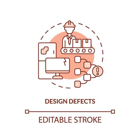 2d Editable Design Defects Thin Line Icon Concept Isolated Vector Red