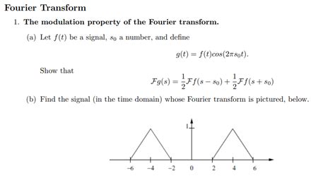Solved 1 The Modulation Property Of The Fourier Transform