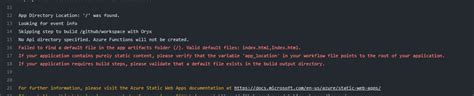 Deploymeny Failed Without Reasons · Issue 926 · Azurestatic Web Apps