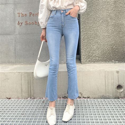 2천돌파💙쿨팬츠 Made 핏보장 쫀득스판 9부 연청 세미 부츠컷 일자핏 청바지 쿨데님 시원 썸머팬츠 쿨 원단 하이웨스트 컷팅 스판 데님 팬츠 S M L 에이블리