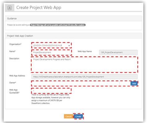 Project Web App PWA Management NHSmail Support