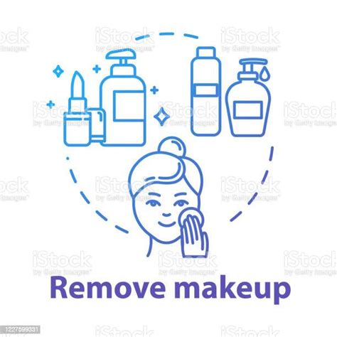 메이크업을 제거 얼굴 피부 클렌징 위생 절차 개념 아이콘 피부 세 정 및 정화 아이디어 얇은 라인 일러스트 벡터 절연 윤곽선 Rgb 색상 드로잉 편집 가능한 스트로크 개념에