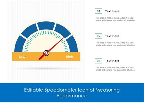 Editable Speedometer Icon Of Measuring Performance Presentation