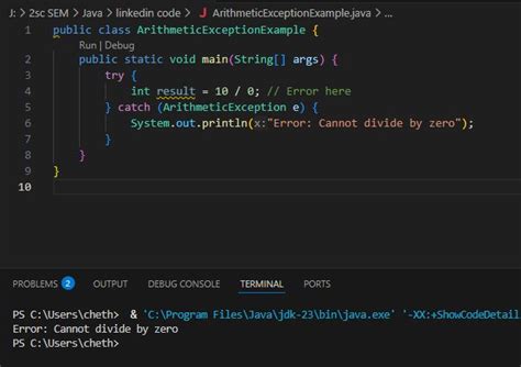 💻 Day 56 Handling Arithmeticexception In Java Exception Handling ⚠️