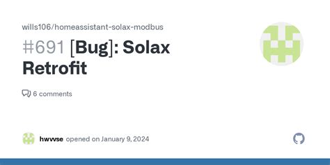 [bug] Solax Retrofit · Issue 691 · Wills106 Homeassistant Solax
