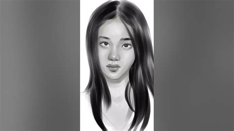 뉴진스 민지 흑백 인물화 프로크리에이트 아이패드드로잉 뉴진스민지 Newjeansminji 스피드드로잉 Youtube