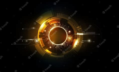 Premium Vector Gold Abstract Futuristic Electronic Circuit Technology Background