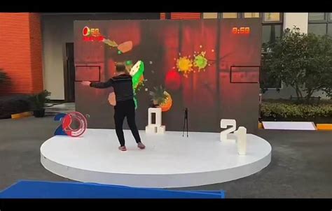 大屏体感互动切水果人体 感应游戏 支持触屏 内容可定制