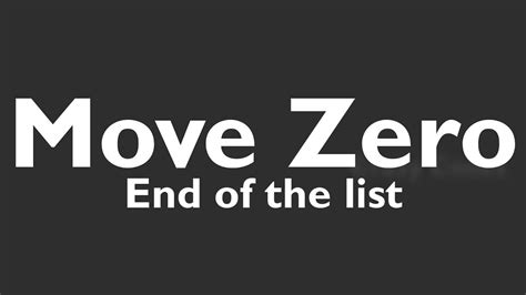 Move Zero At End Of The Listpython Interview Questioncrazy Codes