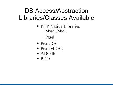 Adodb Pdo Presentation PPT