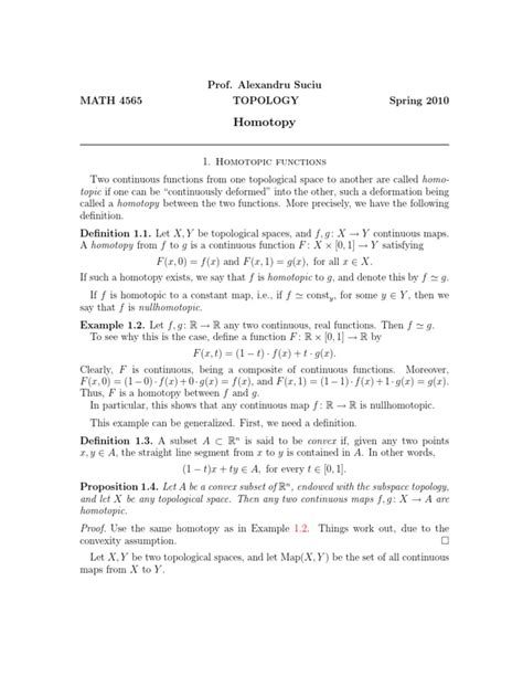 Homotopy Pdf Continuous Function Teaching Mathematics