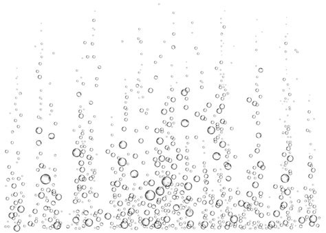 수중 Fizzing 공기 물 또는 흰색 배경에 산소 거품 발포성 음료 바다 수족관에서 탄산 반짝임 샴페인 소다 팝 해저 벡터