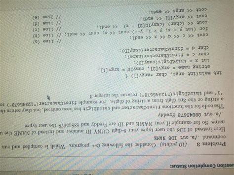 solved jestion completion status problem 3 10 points