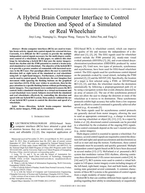 Pdf A Hybrid Brain Computer Interface To Control The Direction And